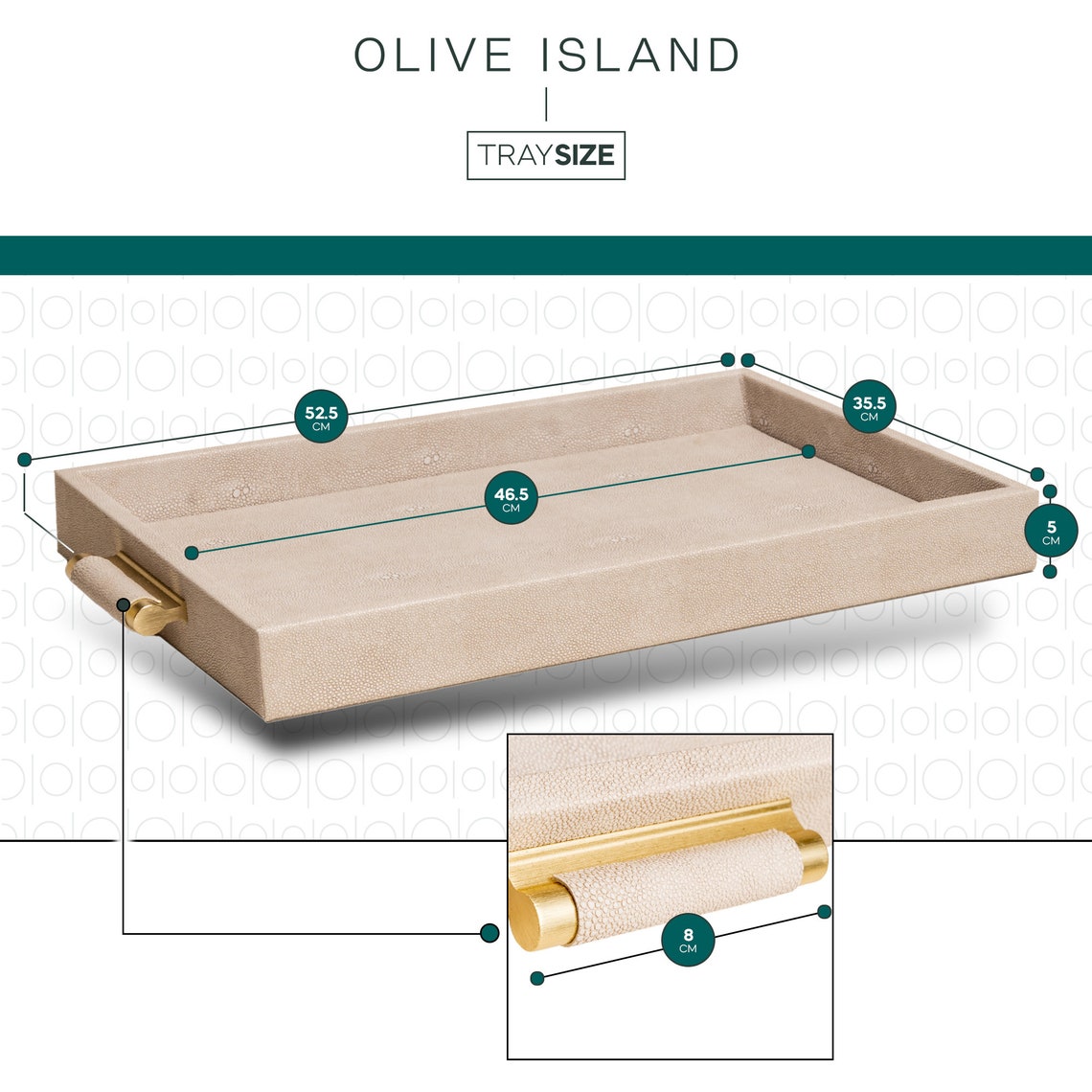 Large Faux Leather Shagreen Tray, Ivory, 52.5cm X 35.5 Cm - Etsy