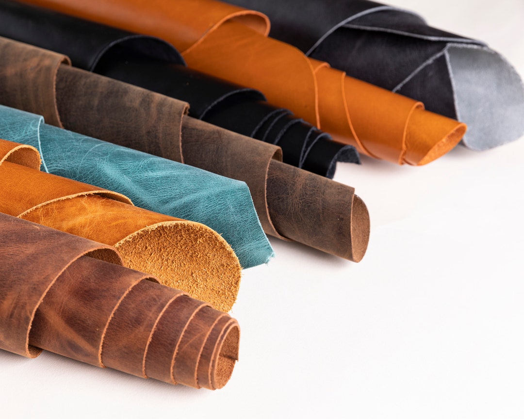 Leather Pieces, Vintage Leather Craft Material, Leather Pieces for ...