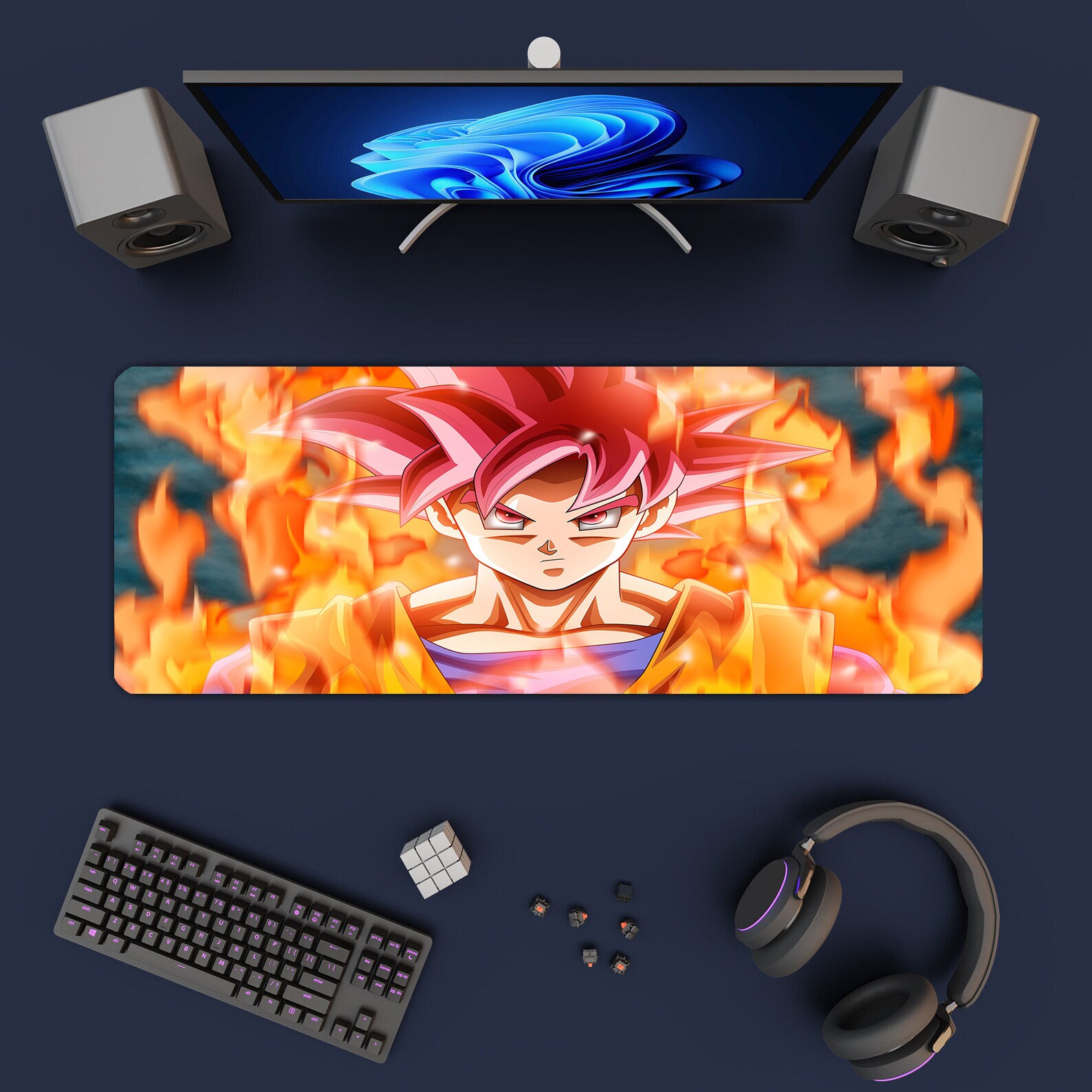 Anime RGB Gaming LED RGB Mouse Pads Designed & Sold By Zesty Randee