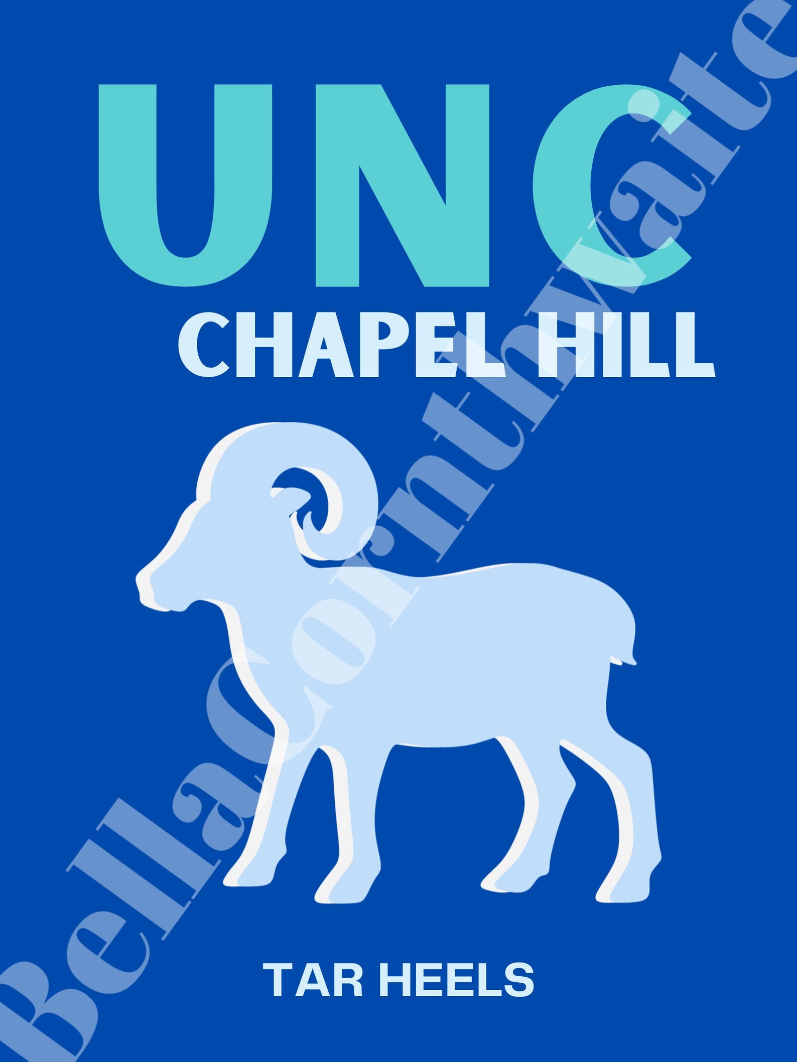 UNC Chapel Hill, Individual Preppy Print, Digital Download - Etsy