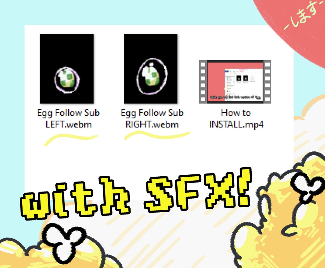Animated Yoshi Island Egg + SFX Twitch Follow & Subscribe Pop-up - Etsy