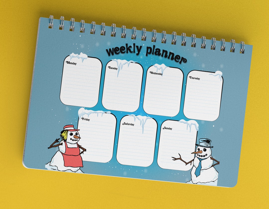 Snowman Weekly Planner Winter Printable Weekly Planner Weekly Schedule ...