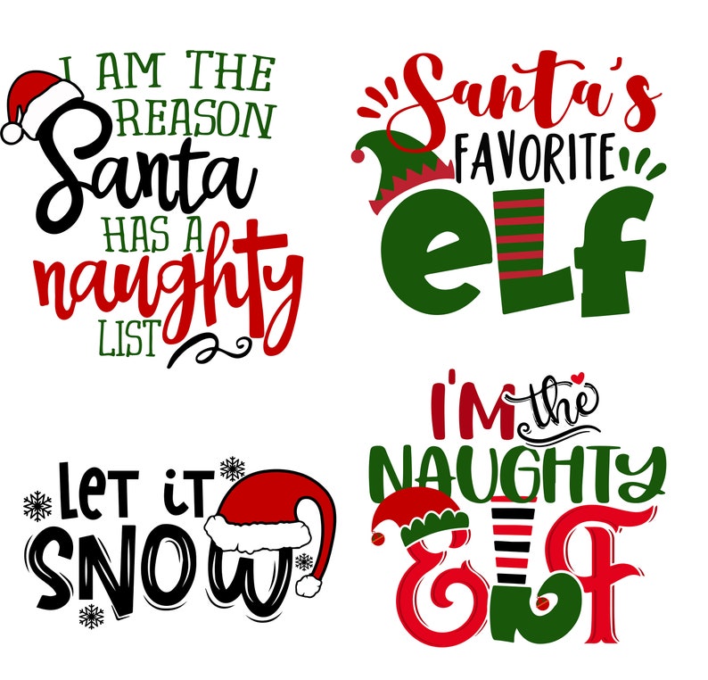 Santa Claus and Elf Set for Christmas SVG, Merry Christmas SVG ...