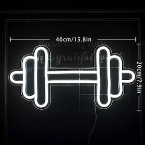 Neon Barbell/dumbbell Neon Sign, Gym Wall Hanging, Neon Light Sign for ...