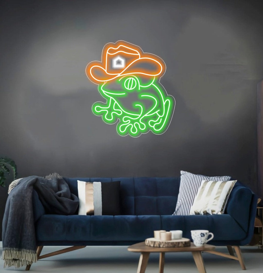 Custom Cowboy Frog Neon Sign Retro Colorful Wall Decor - Etsy
