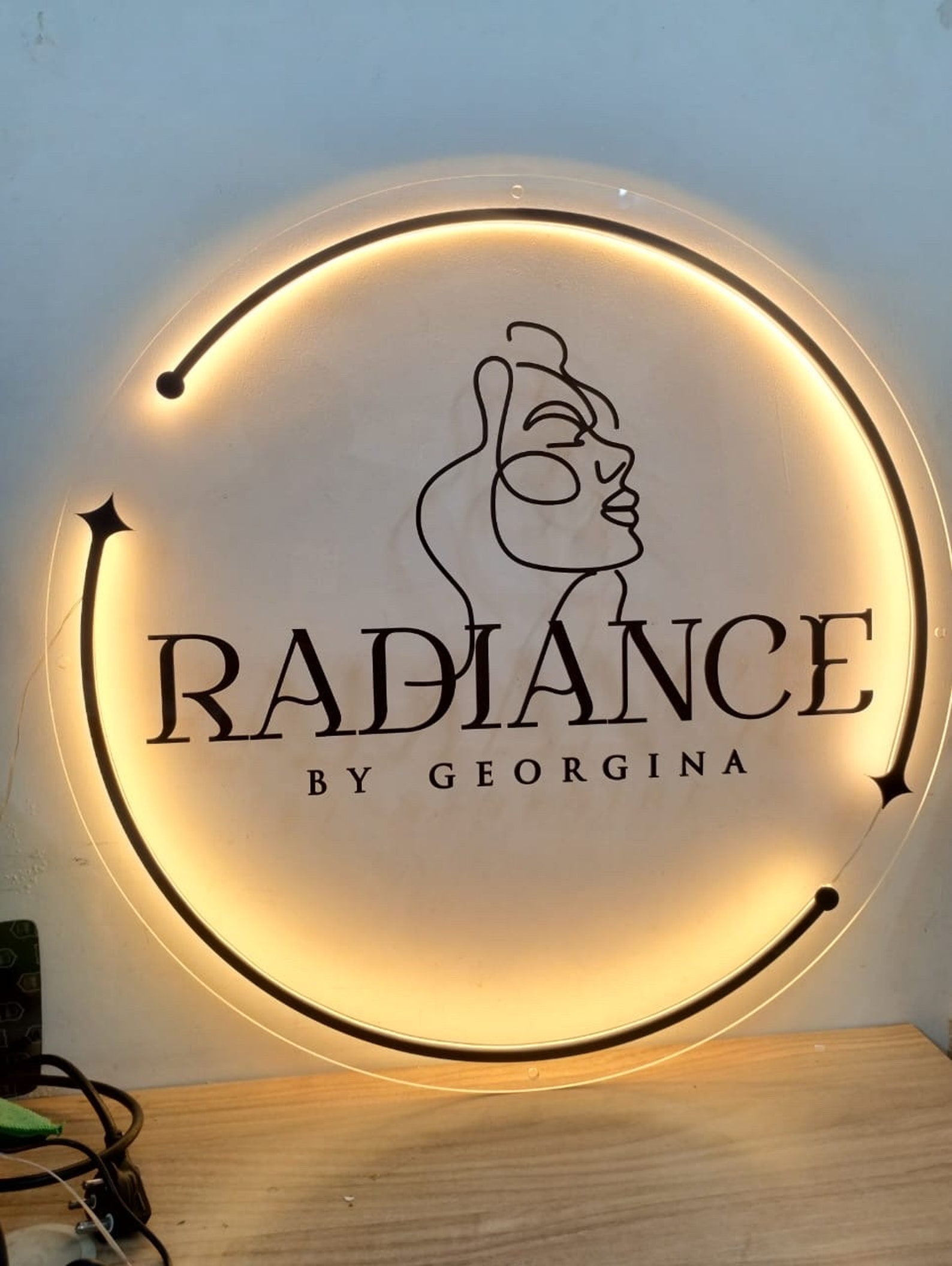 Custom Backlit Acrylic Sign Acrylic Logo Sign LED Business Sign Salon ...