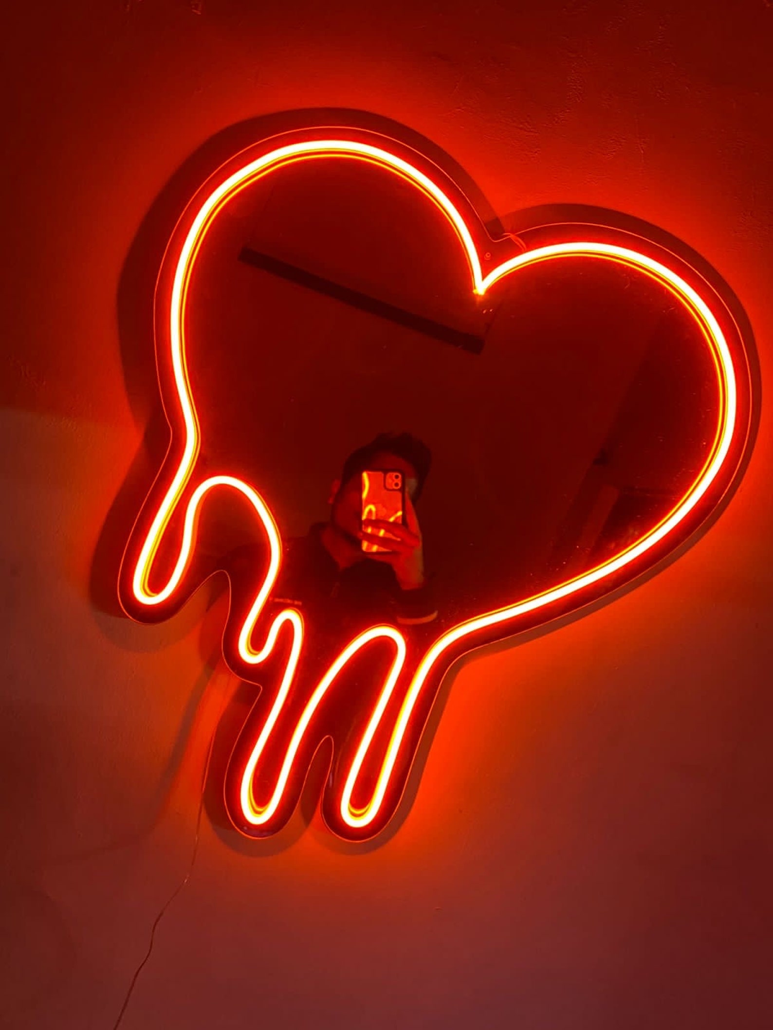 Bleeding Heart Led Neon Mirror Sign | Melting Heart Makeup Mirror Neon ...