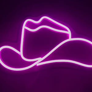 Cowboy Hat Neon Sign, Gift for Friend, Cowboy Hat With Name Sign ...
