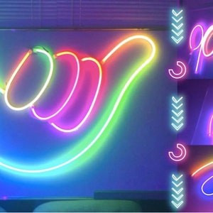 NEON Rope Light for Wall Decor (bedroom,dorm, Game Room Etc) Bluetooth ...
