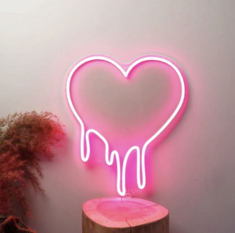 Bleeding Heart Neon Sign Melting Heart Neon Sign Custom - Etsy
