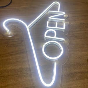 Hanger Open Neon Sign, Neon Sign Hanger, Showroom With LED Open Sign ...