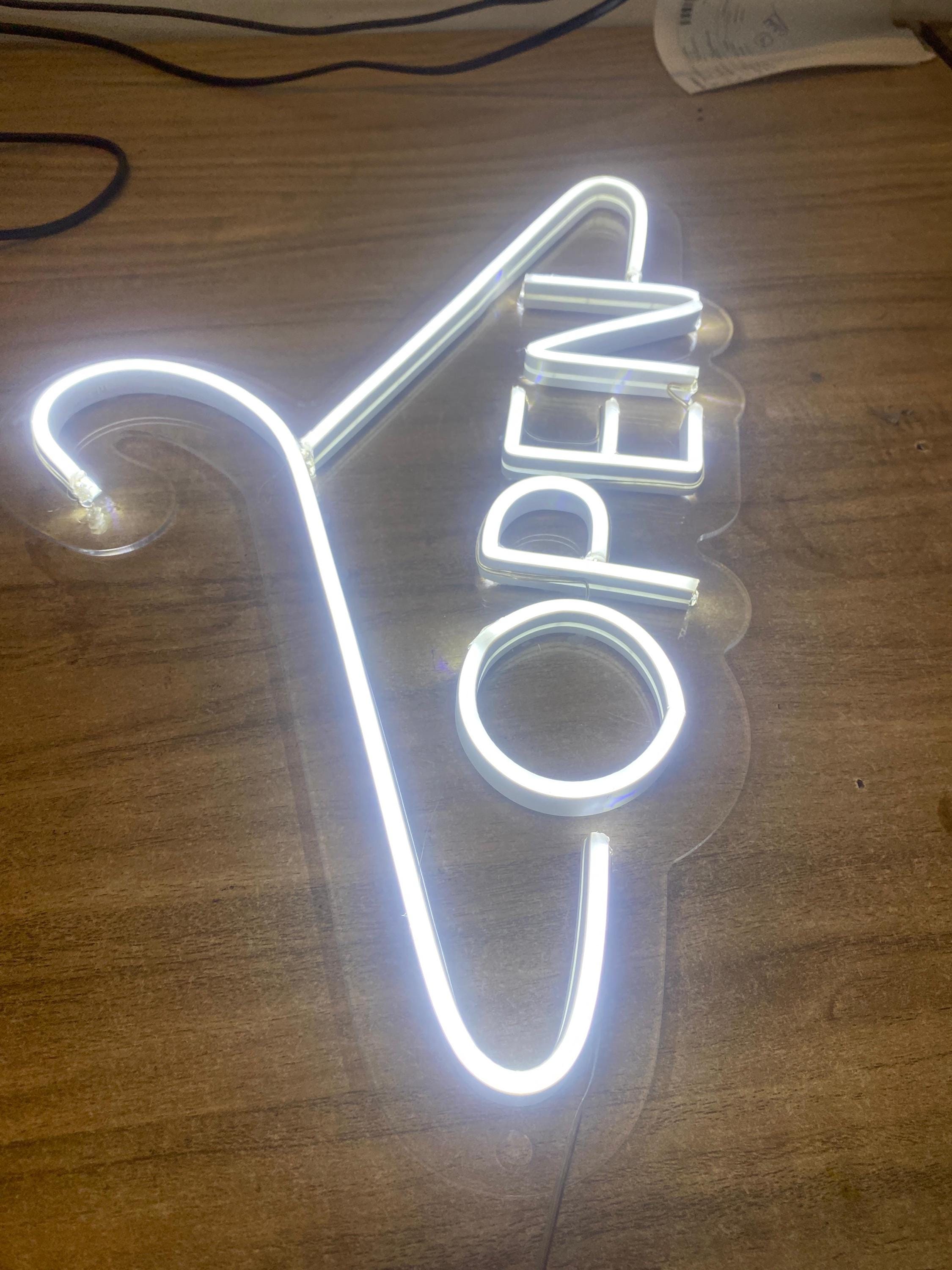 Hanger Open Neon Sign, Neon Sign Hanger, Showroom With LED Open Sign ...