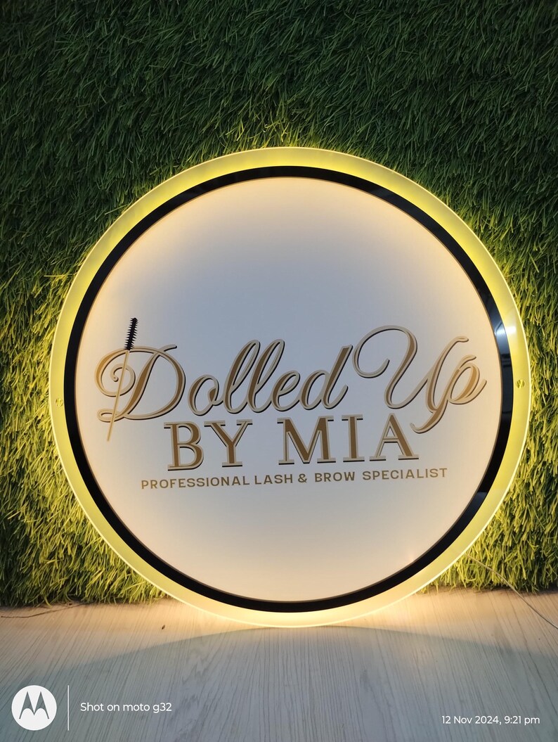 Acrylic Light up Business Sign | 3d Led Logo | Neon Backlit Sign ...