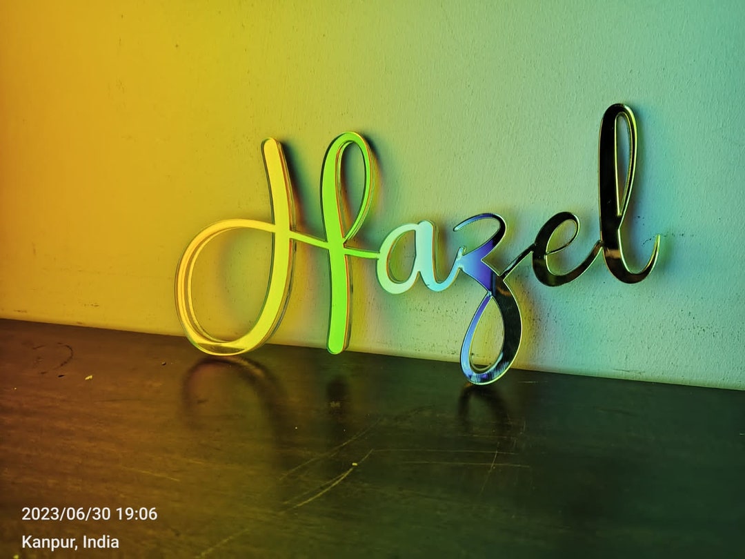 Custom Acrylic Mirror Name Sign Nursery Name Sign Personalized Name ...