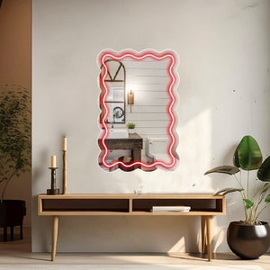 Wavy Neon Mirror, Wall Mirror, Wall Decor, Makeup Mirror, Cusotm Neon ...