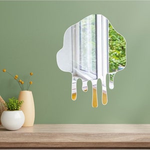 Decorative Slime Drip Mirrored Acrylic Wall Mirror, Melting Mirror ...