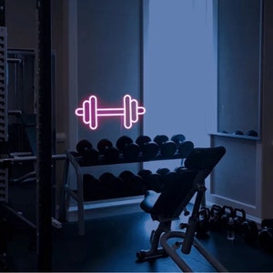 Neon Barbell/dumbbell Neon Sign, Gym Wall Hanging, Neon Light Sign for ...