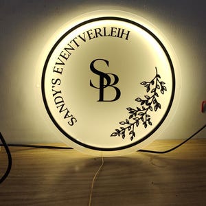3D Acrylic Salon Sign, Round Business Logo Sign, Custom Backlit Sign ...
