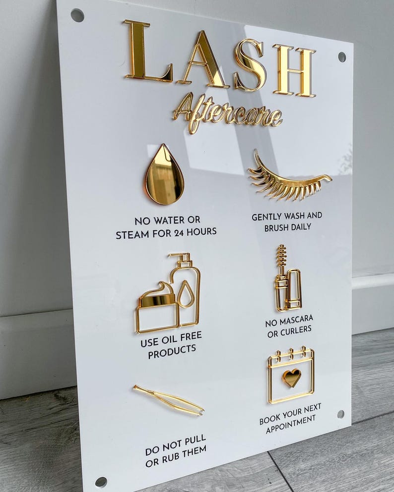 Lash Aftercare Advice Sign A3 Size | Salon Sign | Aesthetics Aftercare ...