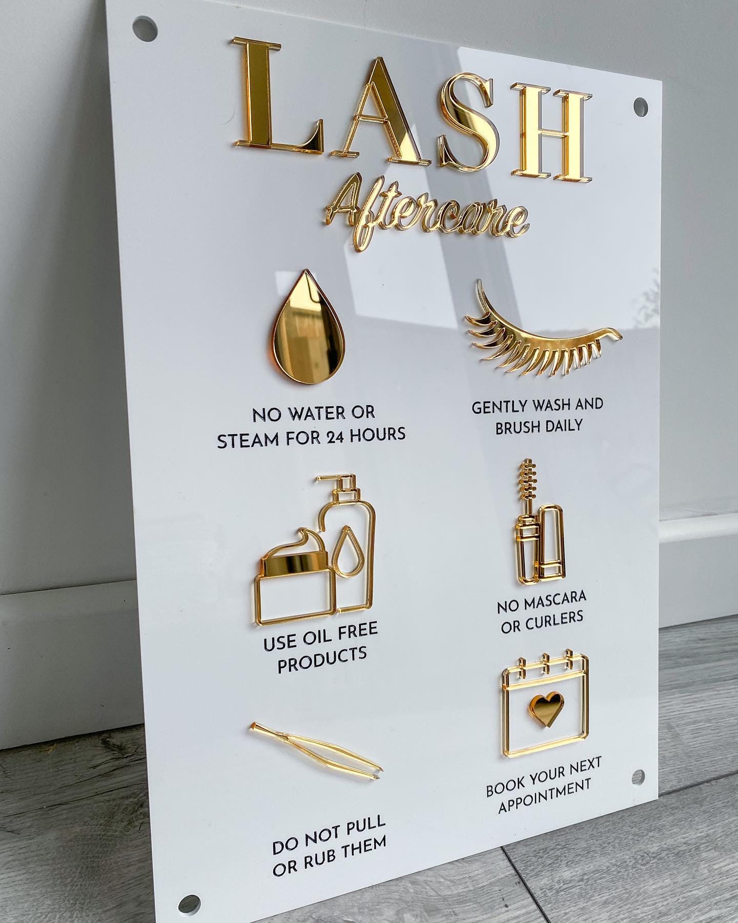 Lash Aftercare Advice Sign A3 Size | Salon Sign | Aesthetics Aftercare ...