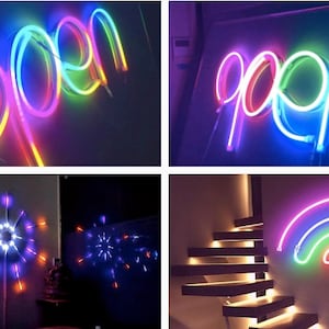 NEON Rope Light for Wall Decor (bedroom,dorm, Game Room Etc) Bluetooth ...