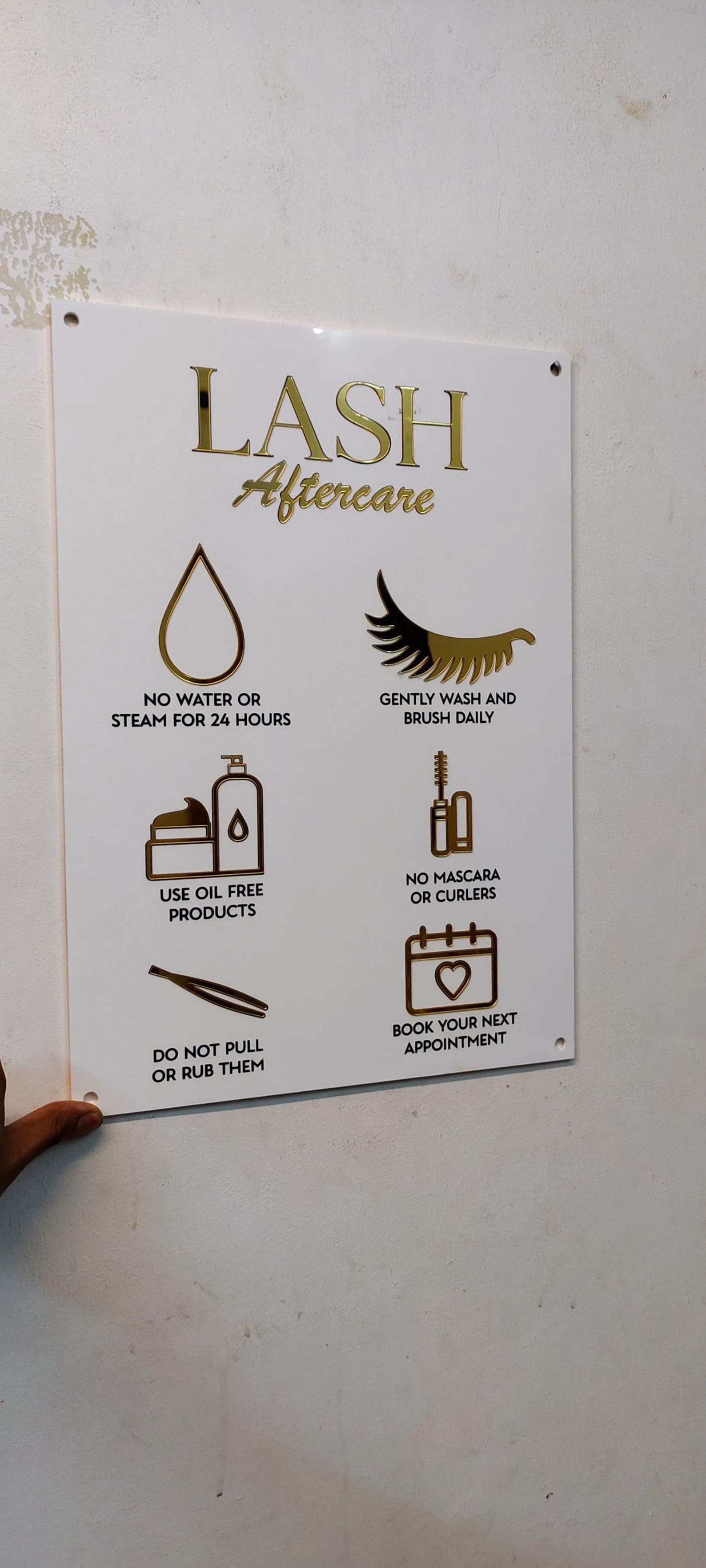 Lash Aftercare Advice Sign A3 Size | Salon Sign | Aesthetics Aftercare ...