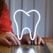Tooth Neon Sign White Tooth LED Neon Medicine LED Light Dentist Night ...