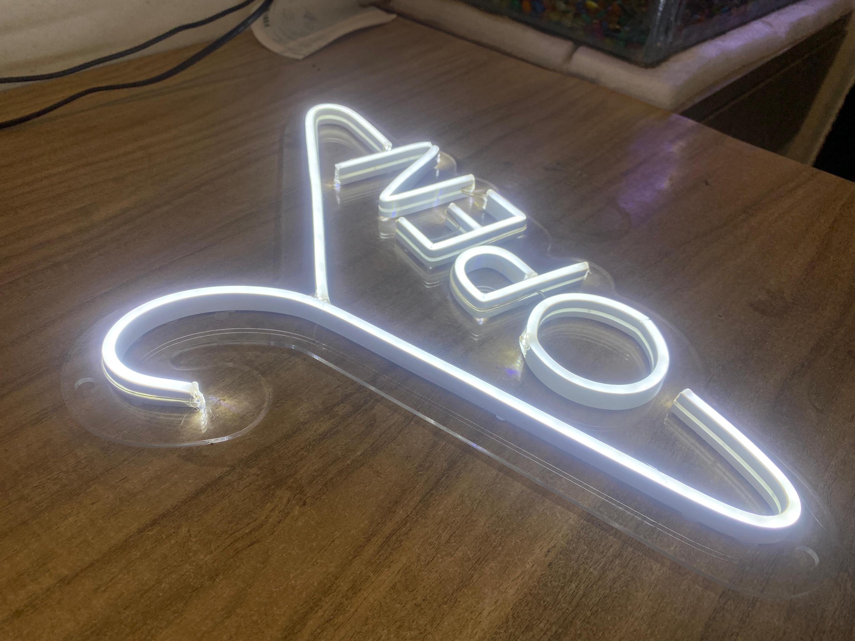 Hanger Open Neon Sign, Neon Sign Hanger, Showroom With LED Open Sign ...