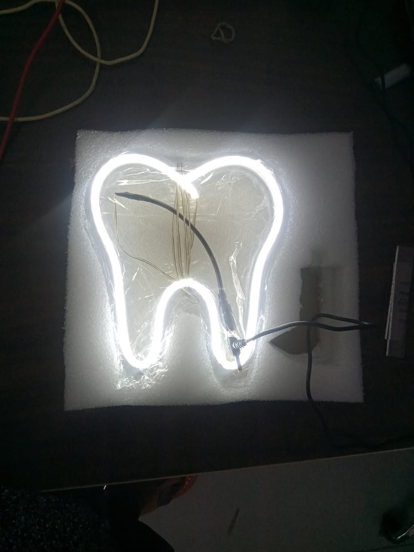 Tooth Neon Sign White Tooth LED Neon Medicine LED Light Dentist Night ...
