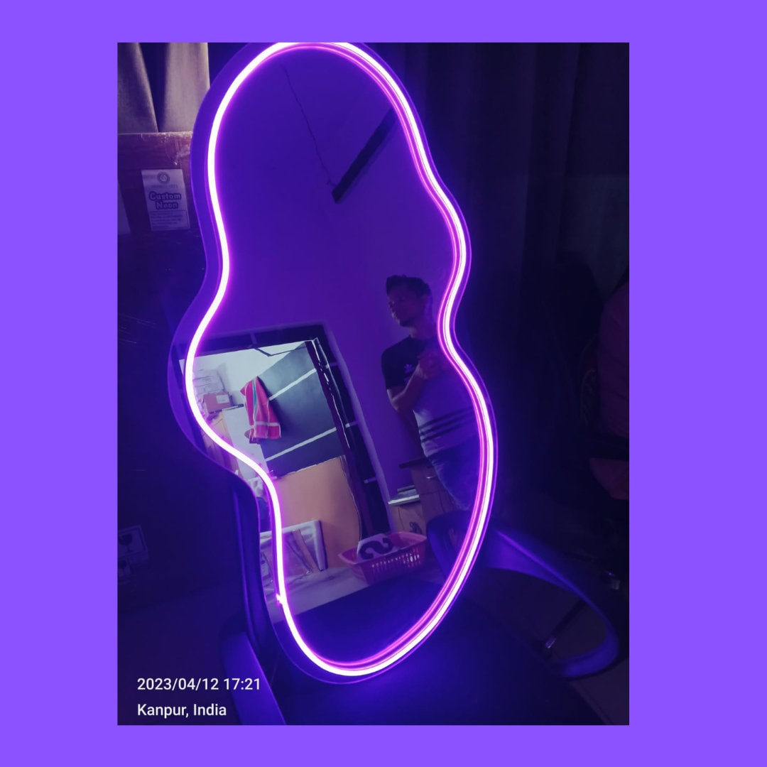 Asymmetrical Mirror/ Custom Neon Mirror/ Neon Sign Art/ Aesthetic ...