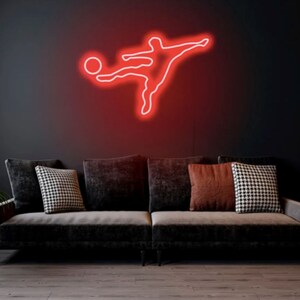 Soccer Player - LED Neon Sign, Footballer Sport Led Neon Sign Decor for ...