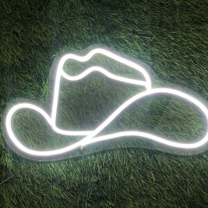 Cowboy Hat Neon Sign, Gift for Friend, Cowboy Hat With Name Sign ...
