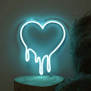 Bleeding Heart Neon Sign | Melting Heart Neon Sign | Custom Heart Neon ...
