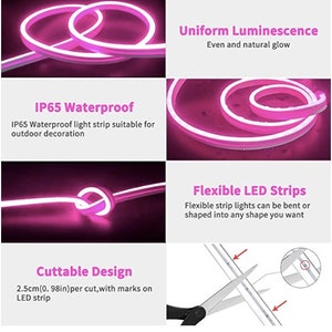 NEON Rope Light for Wall Decor (bedroom,dorm, Game Room Etc) Bluetooth ...