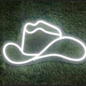 Cowboy Hat Neon Sign, Gift for Friend, Cowboy Hat With Name Sign ...