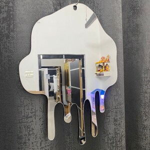 Decorative Slime Drip Mirrored Acrylic Wall Mirror, Melting Mirror ...