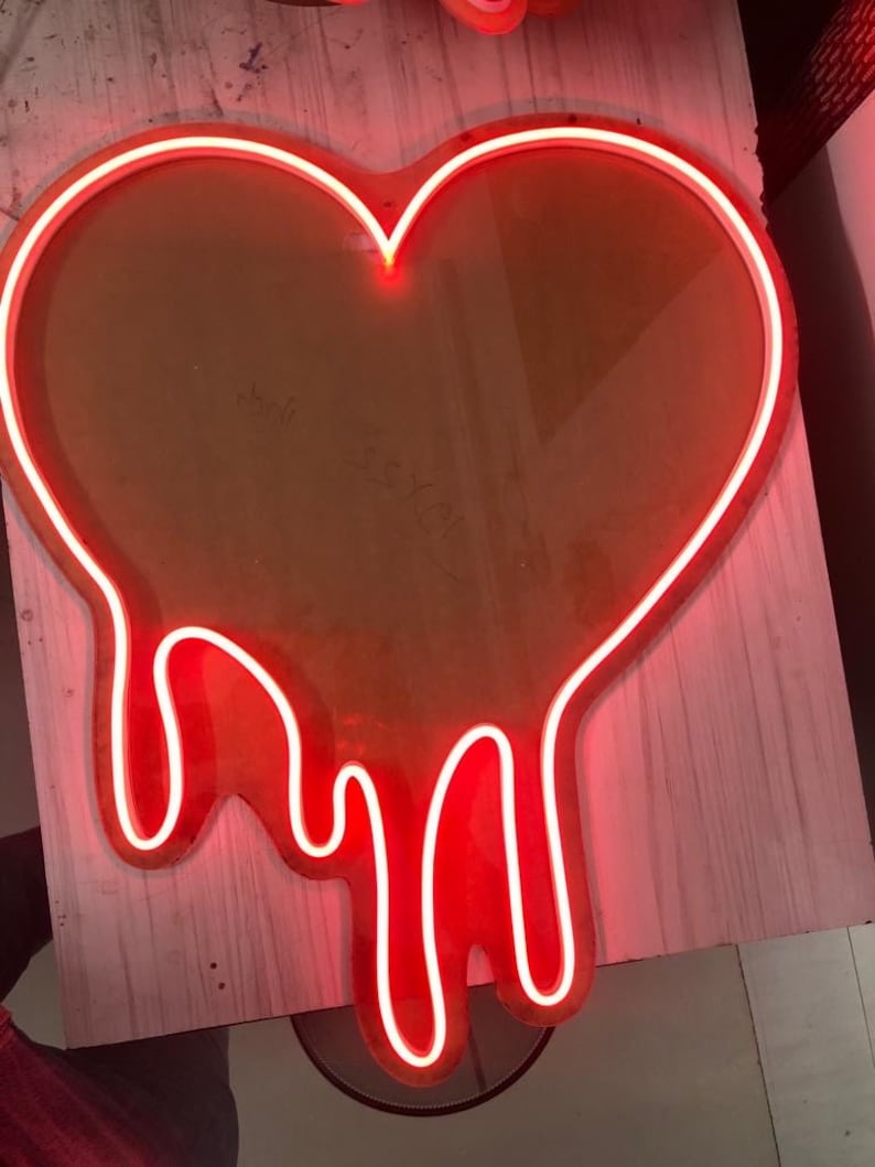 Bleeding Heart Neon Sign Melting Heart Neon Sign Custom - Etsy UK