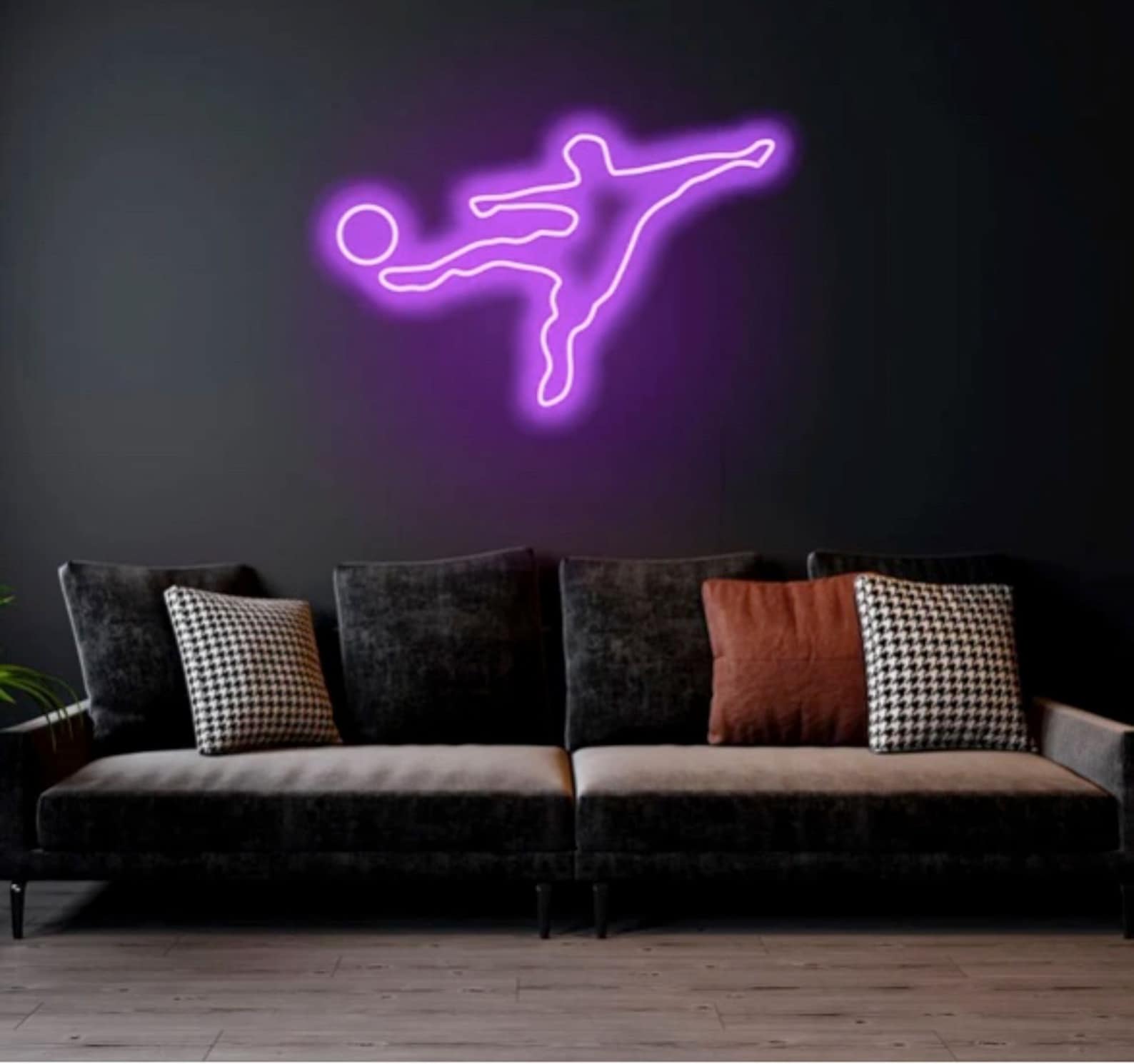 Soccer Player - LED Neon Sign, Footballer Sport Led Neon Sign Decor for ...
