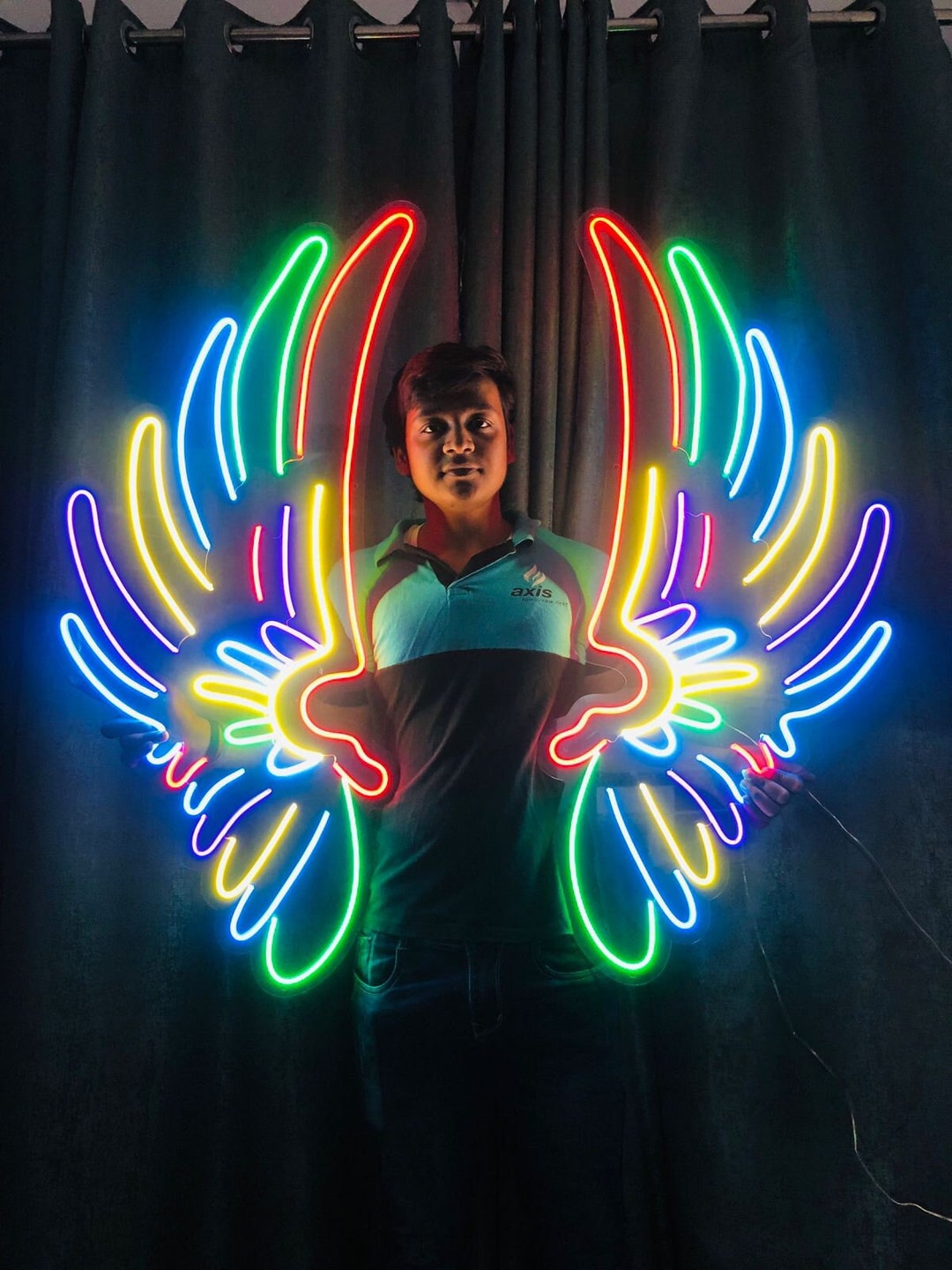 Angel Wings Custom Neon Sign, Angel Wings Neon Sign, Angel Neon Sign ...