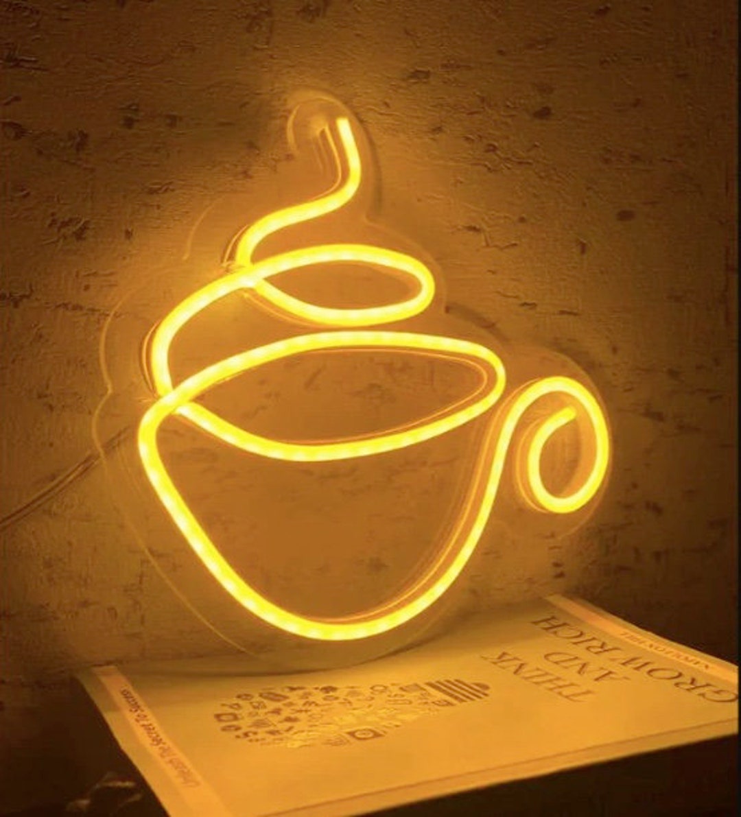 Neon Sign | Coffee Cup Neon Sign | Neon Light | Neon Sign for Cafe ...