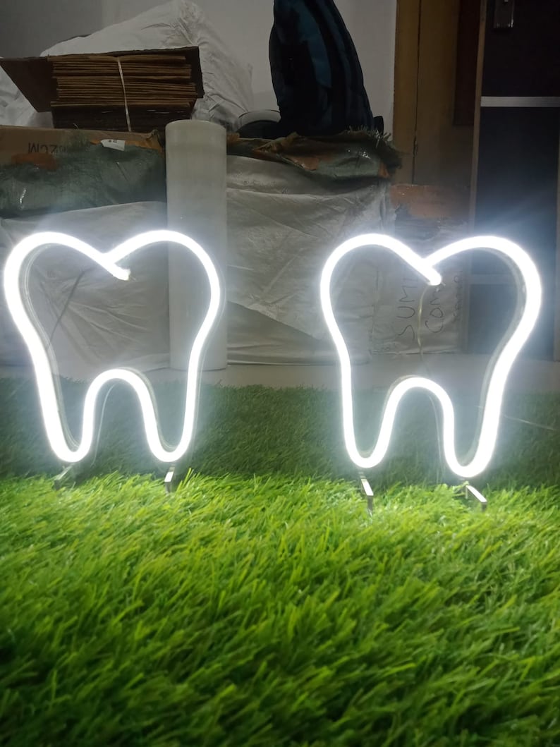 Tooth Neon Sign | White Tooth LED Neon | Medicine LED Light | Dentist ...