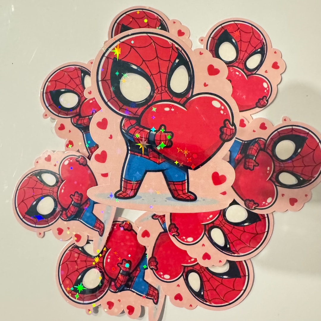Bebé hombre araña / hombre araña San Valentín / hoja de pegatinas ...