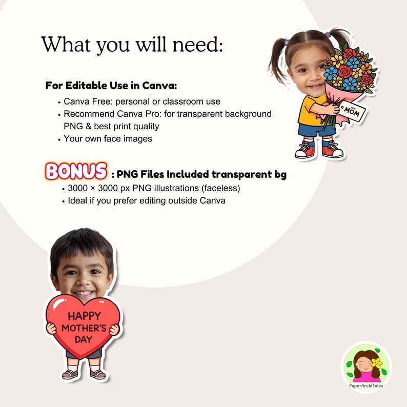 Mother’s Day Kids Add Face Activity , Printable Craft & Bulletin Board ...