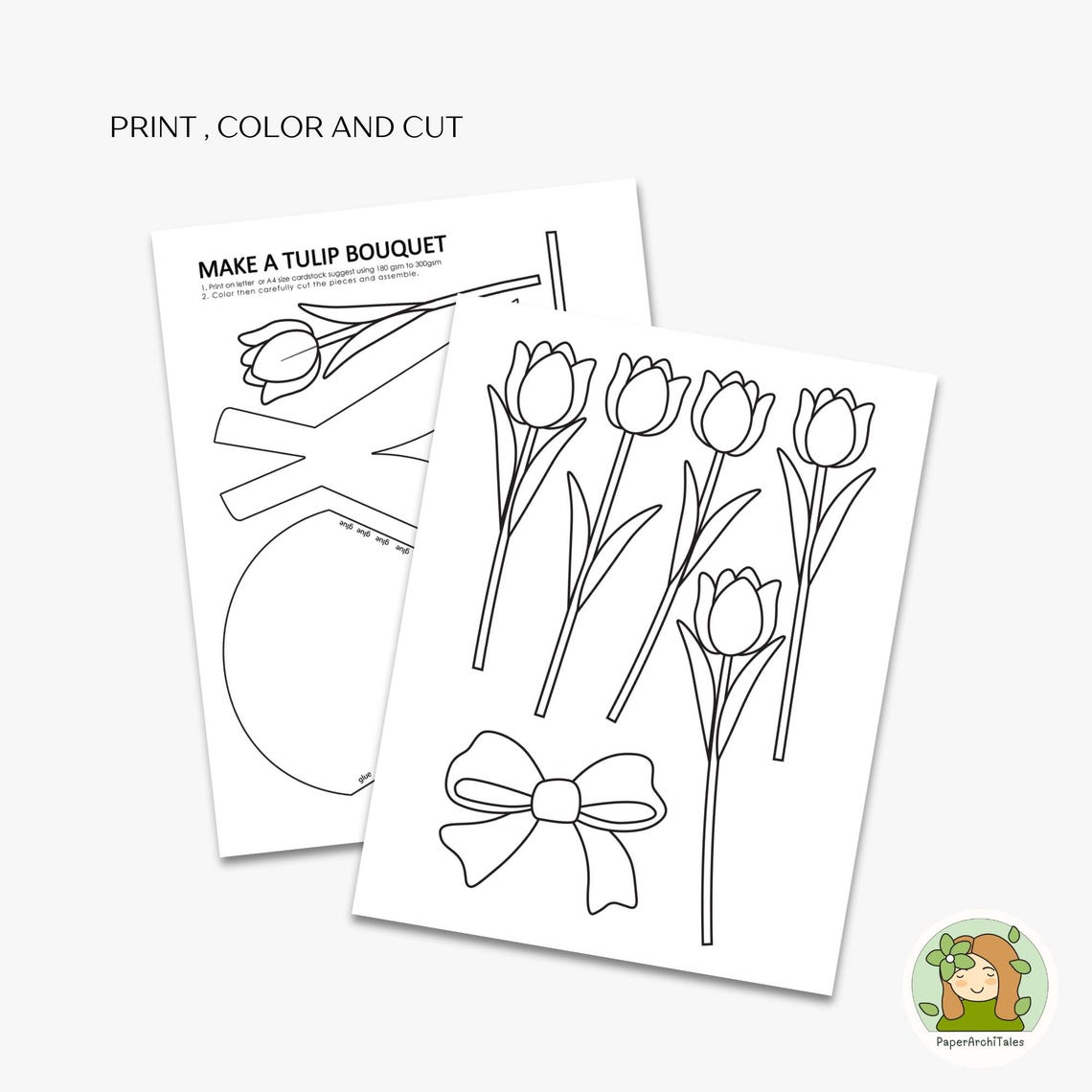 Make a Tulip Bouquet Paper Craft: Easy and Fun Printable Paper Activity ...