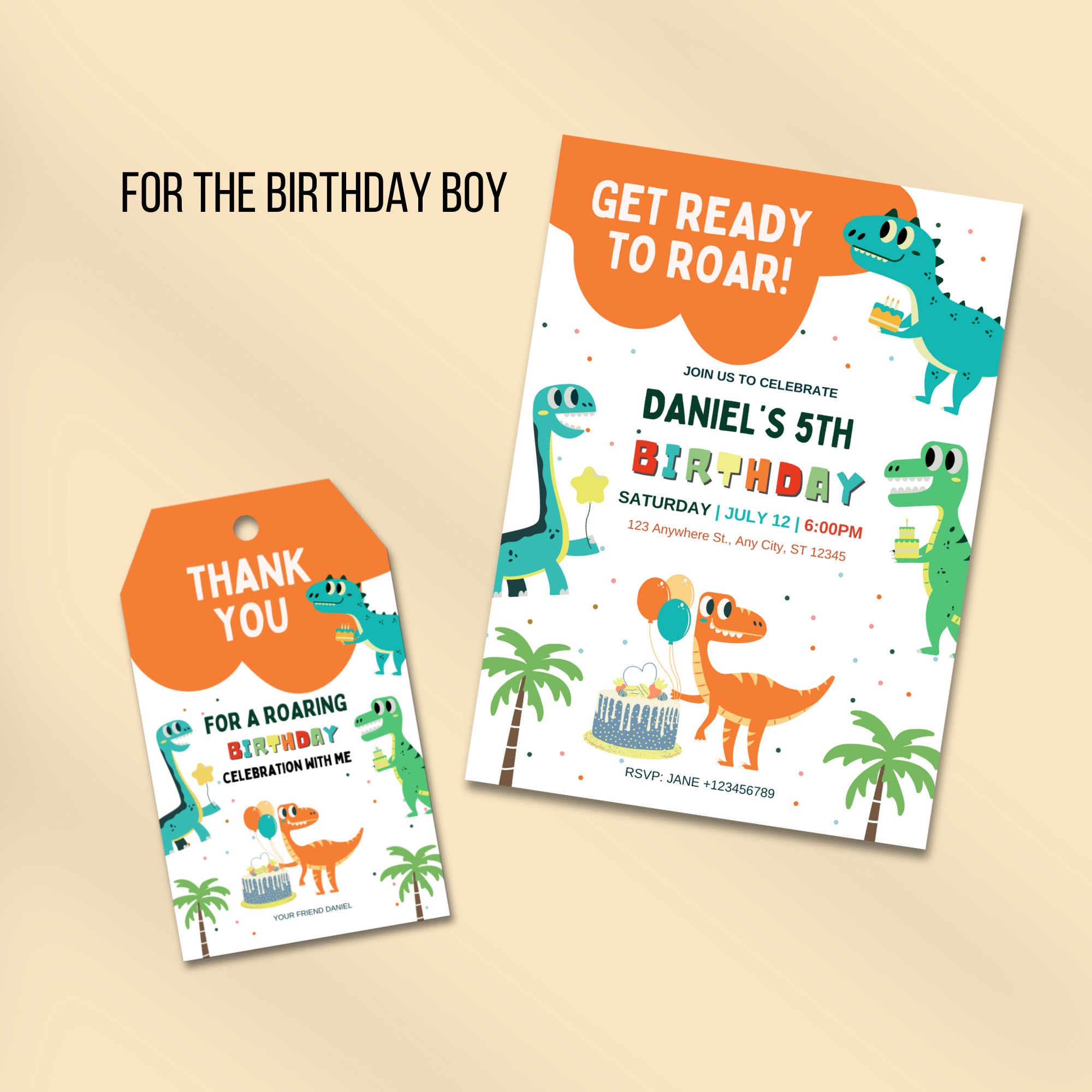 Dinosaurs Theme Birthday Invitation Editable Dinosaurs - Etsy