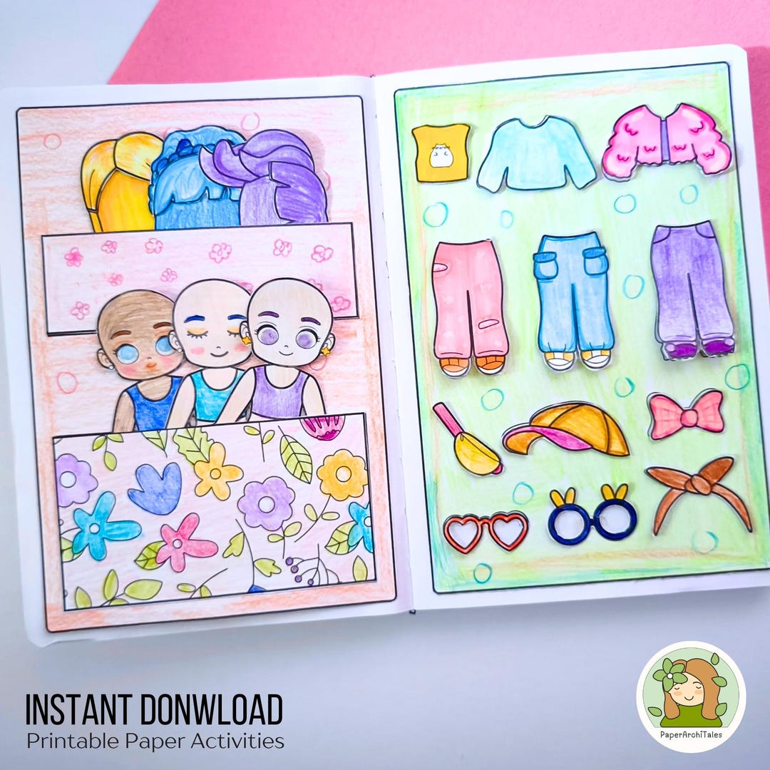 Cut and Build Paper Doll Dress-up Set, Paper Activities for Kids, Fun ...