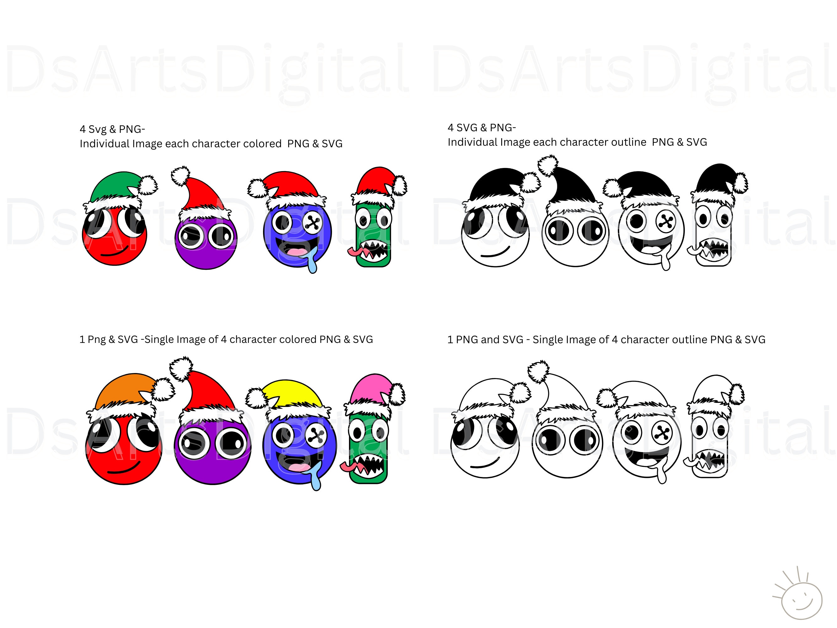 Rainbow Friends Head , Rainbow Friends SVG and PNG Christmas ...