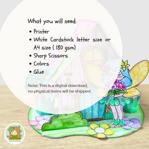 Fairy Paper House Template, DIY Printable Craft, Kids Coloring and ...