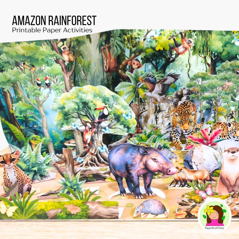 Printable Amazon Rainforest Diorama, DIY Project Kids Ecology Craft ...