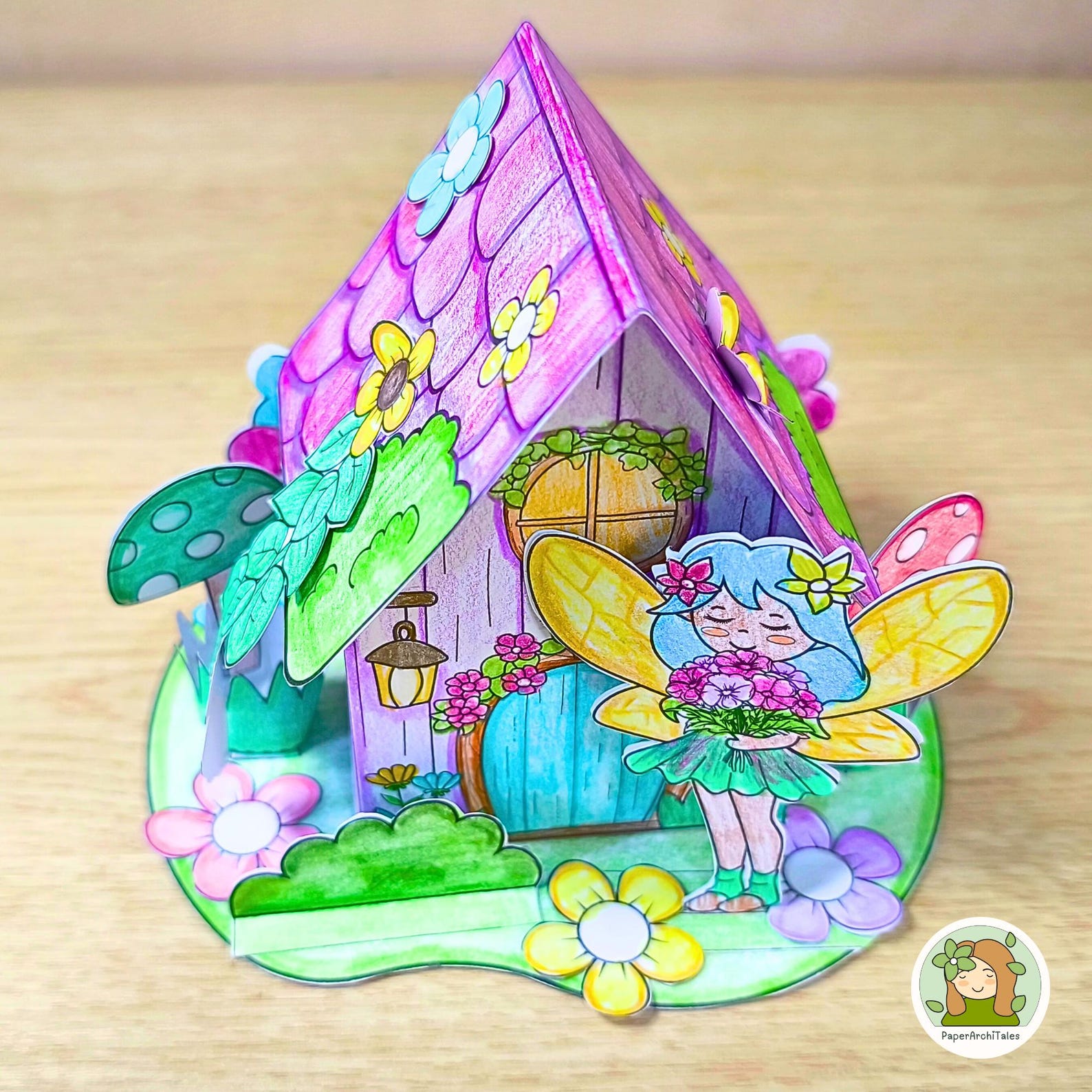 Fairy Paper House Template, DIY Printable Craft, Kids Coloring and ...